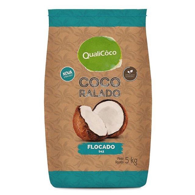 Coco Ralado Flocado 5kg QualiCôco | Loja QualiCoco