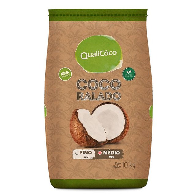 Coco Ralado Médio QualiCoco 10kg – Natural, Sem Glúten e Ideal para ...