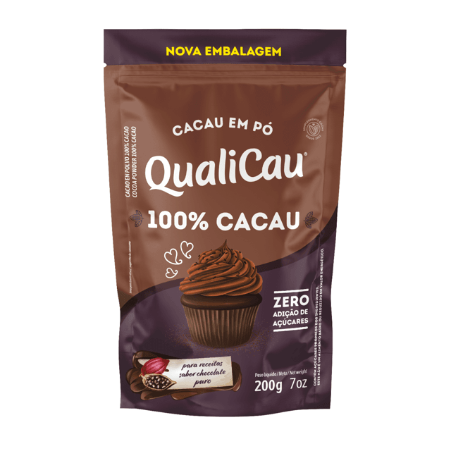 Cacau em Pó 100% Cacau QualiCau 200g – Puro e Intenso | Loja QualiCoco