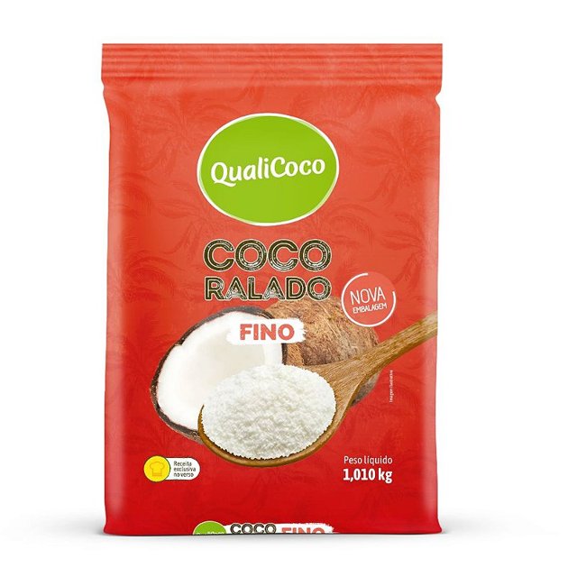Coco Ralado Adoçado Fino - Pacote 1,01kg | QualiCoco | Loja QualiCoco