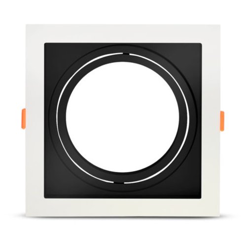 Spot Recuado MR11 Quadrado Mini Dicroica Branco recuo Preto | LED RS