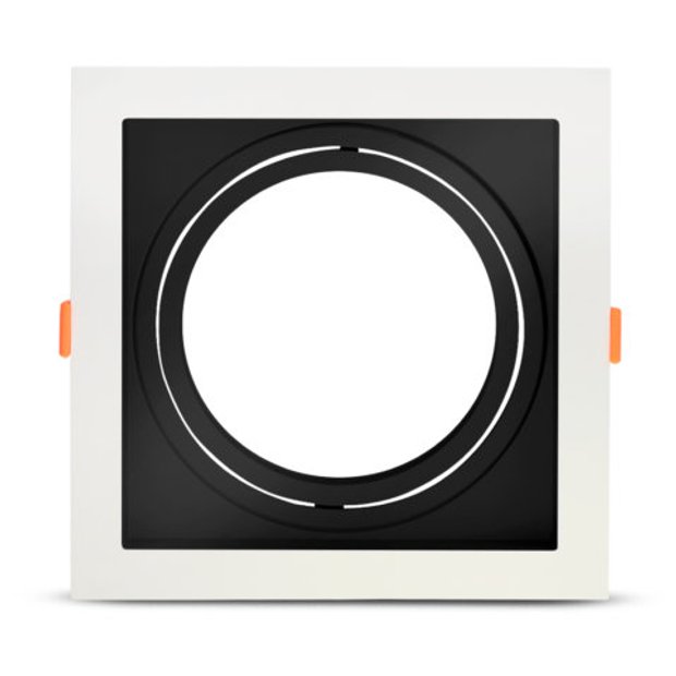 Spot Recuado AR111 Quadrado Branco recuo Preto | LED RS