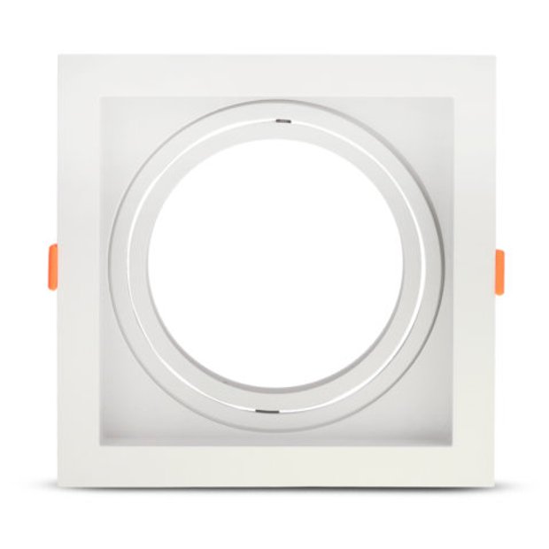 Spot Recuado AR111 Quadrado Branco | LED RS