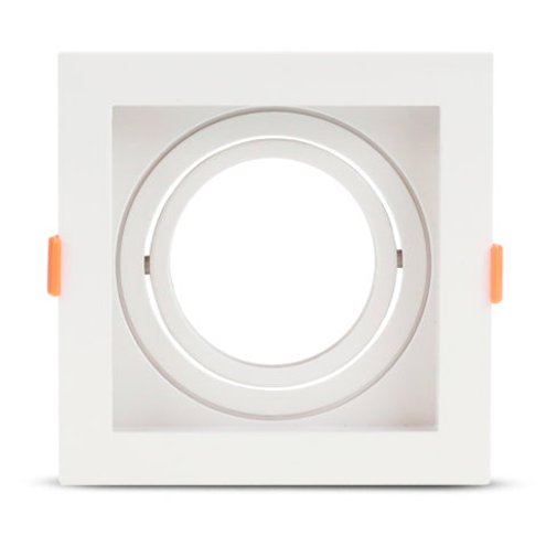 Spot Recuado AR111 Quadrado Branco recuo Preto | LED RS