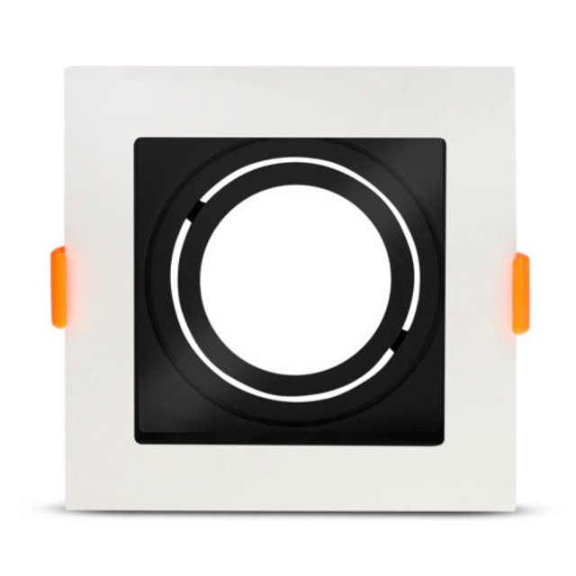 Spot Recuado MR16 Quadrado Dicroica Branco recuo Preto | LED RS