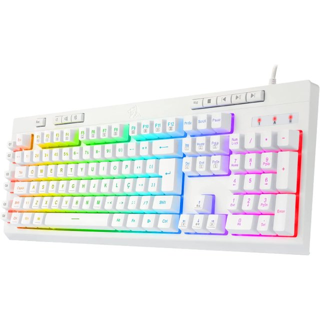 Teclado Membrana Gamer Redragon Shiva Lunar White, ABNT2, RGB | Supremo ...