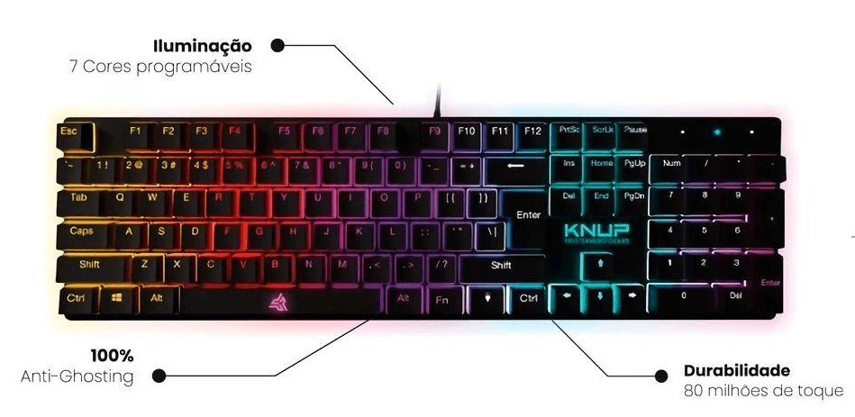 Teclado Mecânico Gamer Madset Rgb Blue Abnt2 Knup KP-TE114 | Supremo ...
