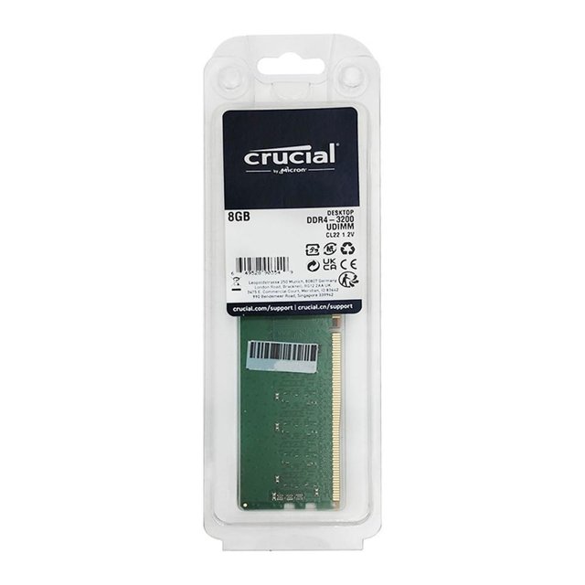 Memória Crucial Basics 8gb 3200mhz Ddr4 Cl22 Para Desktop Ct8gu3200 Supremo Informática
