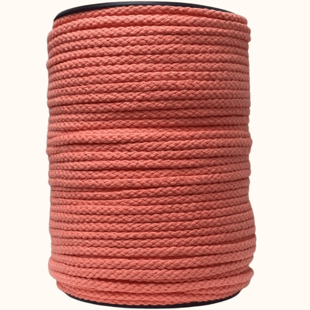 Cordão Duplo de Algodão 3mm - Salmão | Boho Cordões