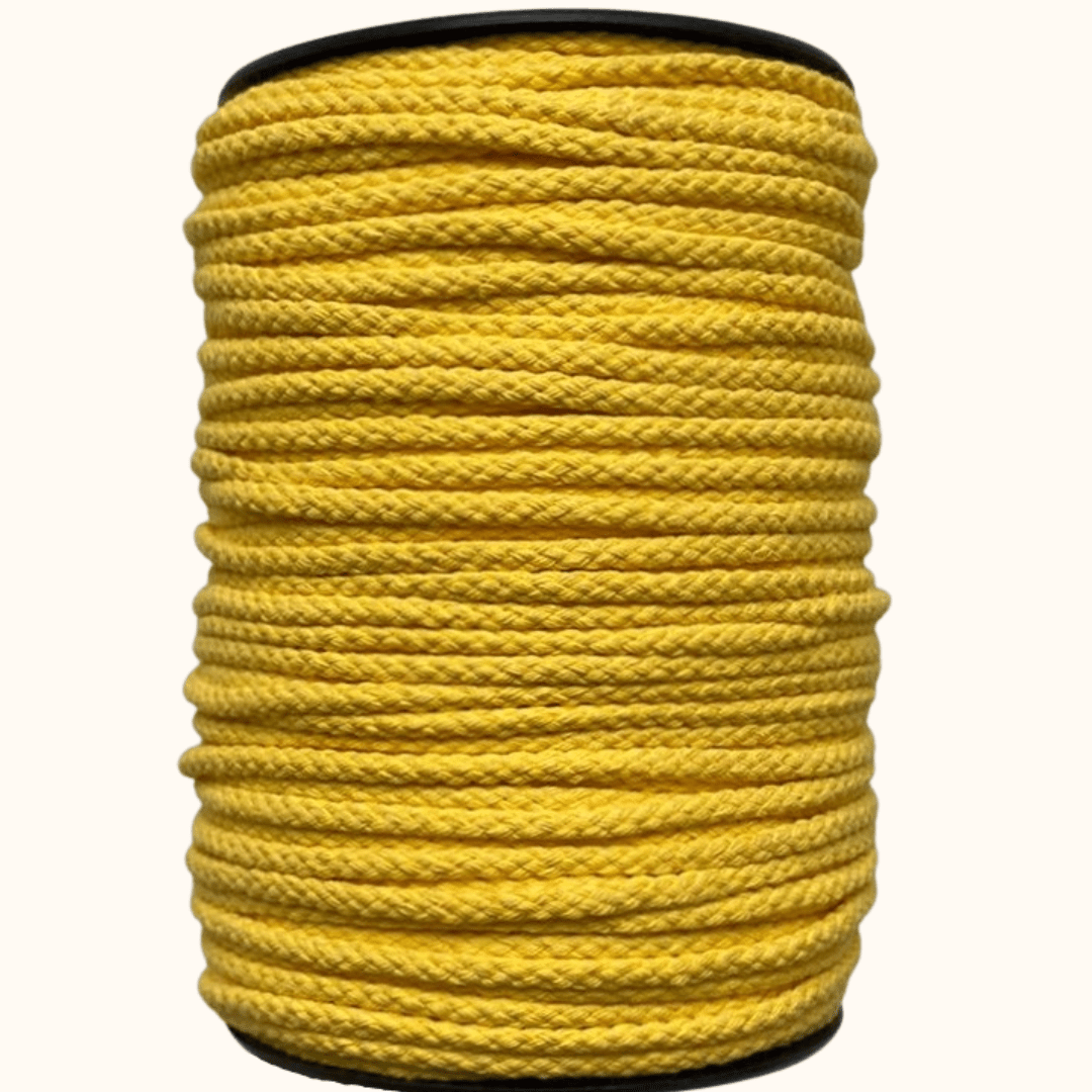 Cordão Duplo de Algodão 3mm - Amarelo | Boho Cordões