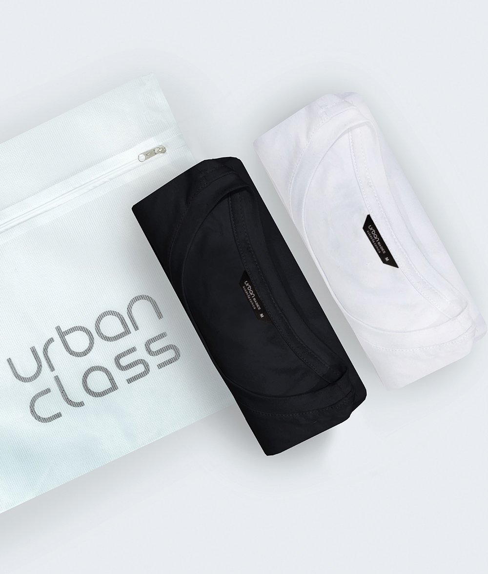 Kit com 2 camisetas Algodão Egípicio Gola Redonda Masculina + Bag | Urban Class
