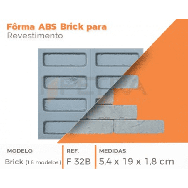 F32B - FÔRMA ABS BRICK (KIT COM 16 MODELOS) | Petra Revest