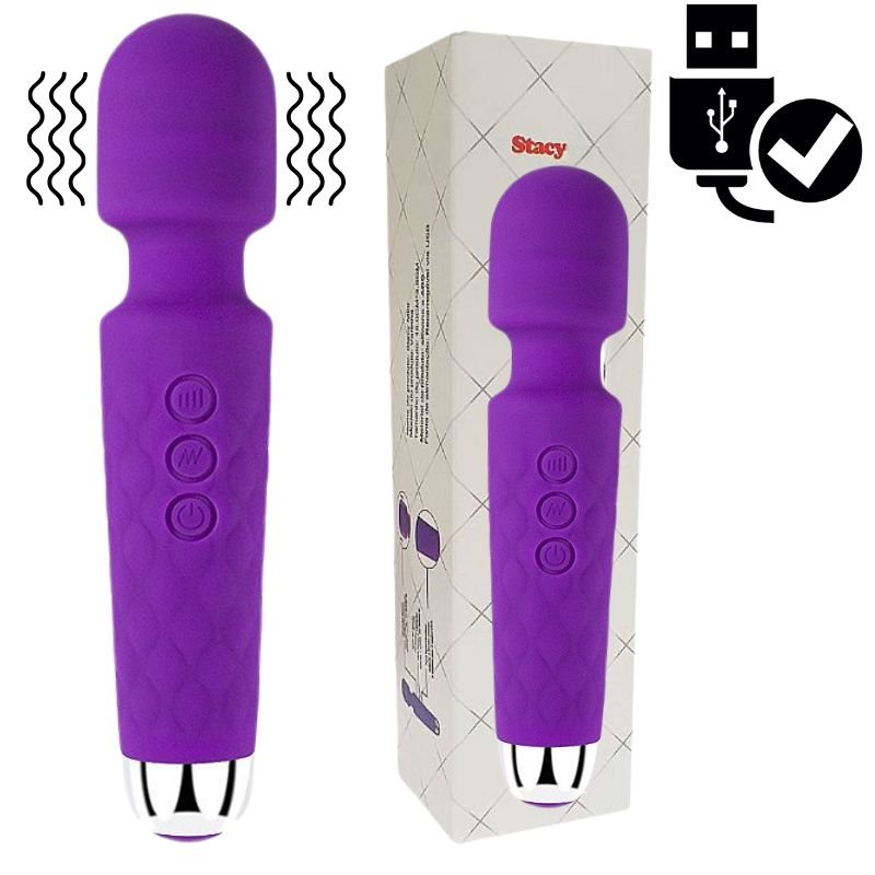 Comprar Vibrador Varinha Mágica Usb Stacy 20 Modos Roxo Hot Sex Shop
