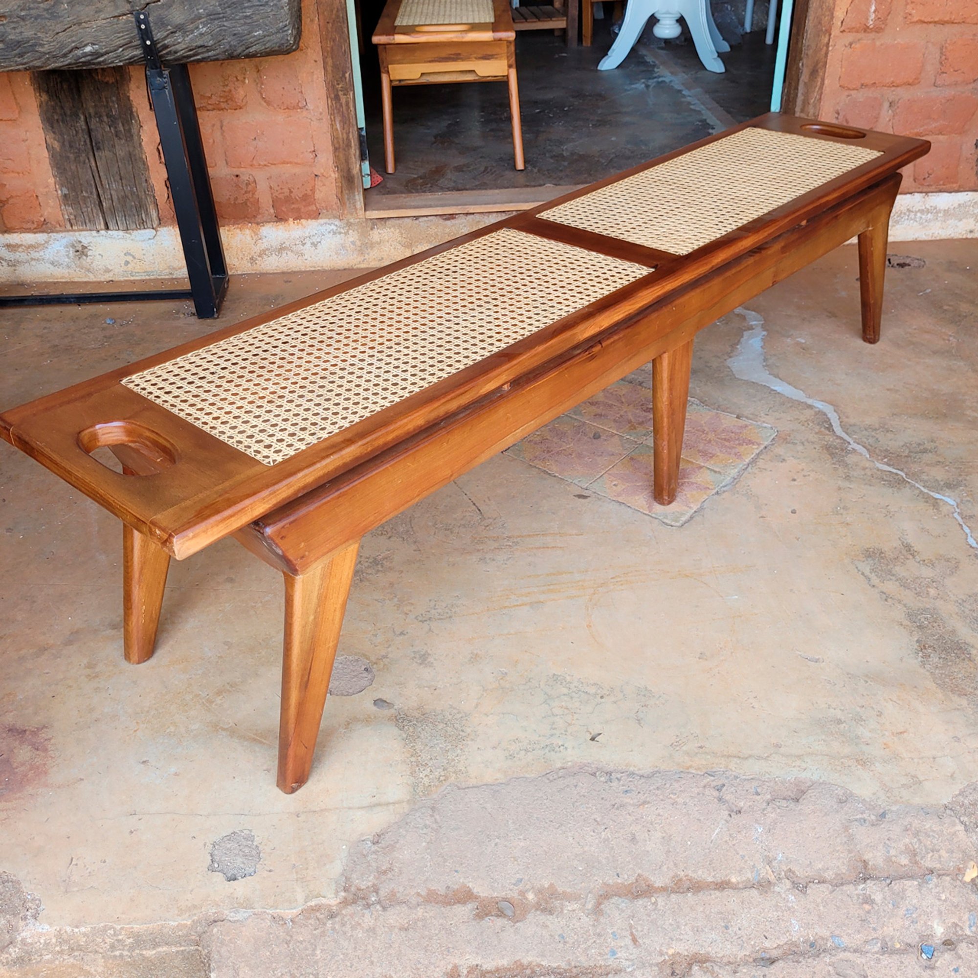 Banco Recamier Palhinha | K&E Móveis Rústicos