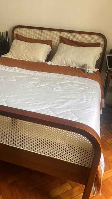 Cama de madeira maciça Queen Colchester | K&E Móveis Rústicos