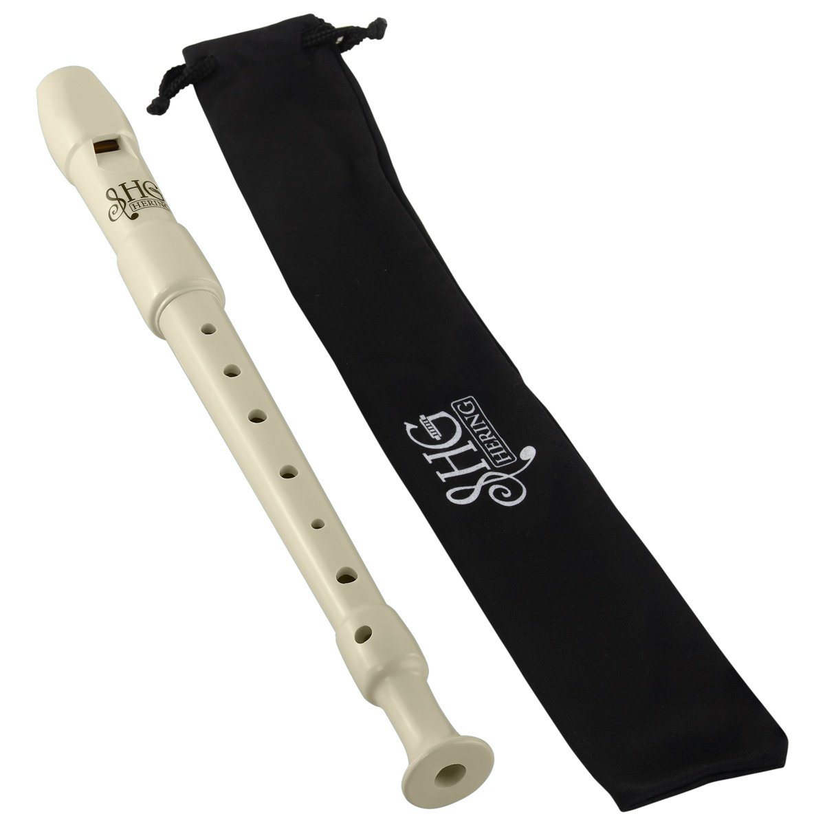Flauta Shg Hering Doce Soprano Germânica C Dó Marfim com Capa | 4 Music