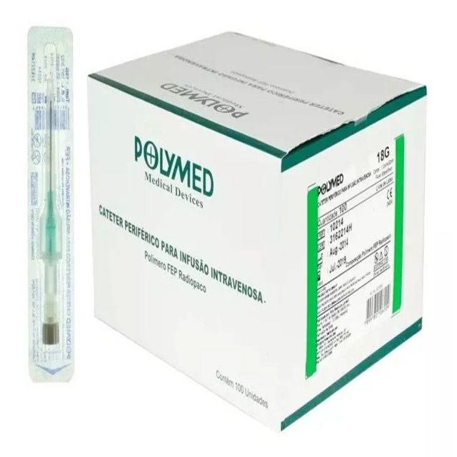 Cateter 18G Teflon - Polymed | Espaço Saúde Material Hospitalar