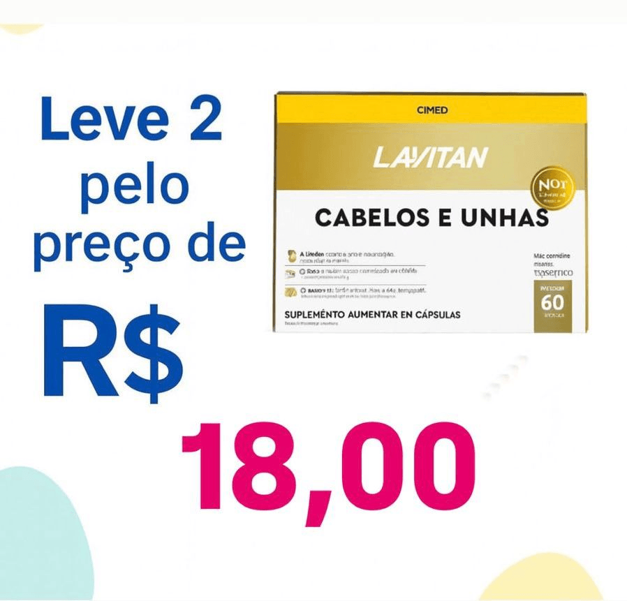 Lavitan Cabelos E Unhas 60 Capsulas Espaço Saúde Material Hospitalar