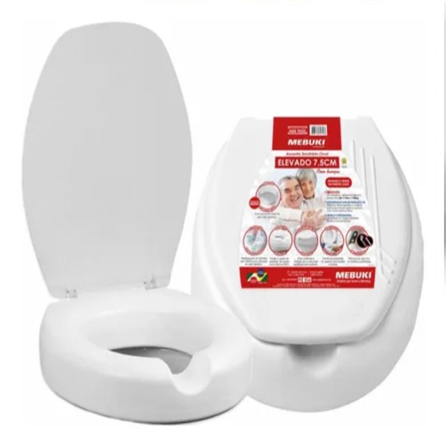 Assento mebuki elevado 7,5cm com tampa | Loja Espaço Saúde Material ...