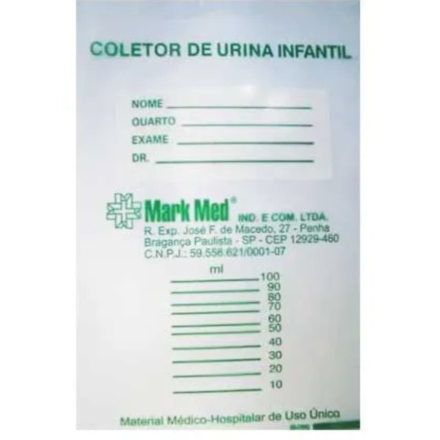 COLETOR URINA INFANTIL ESTERIL UNISSEX UN MARK MED | Espaço Saúde ...