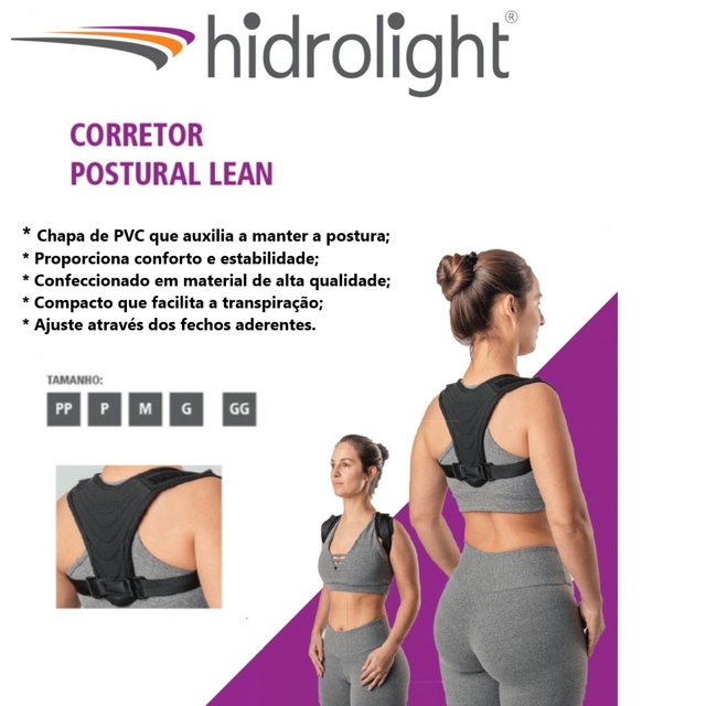 Corretor Postural Lean Tam GG Hidrolight | Espaço Saúde Material Hospitalar