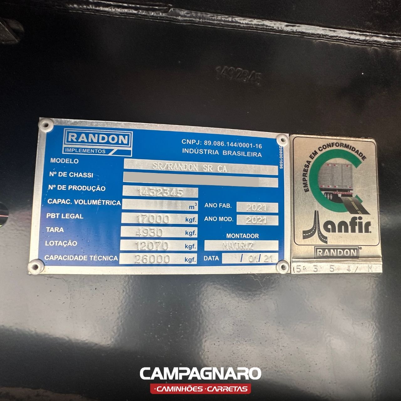 Carreta Randon Bitrem Graneleiro Cinza - 2021 | Campagnaro