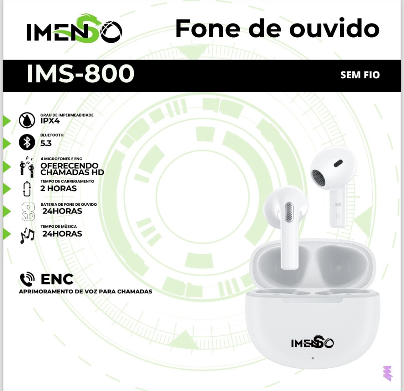 FONE DE OUVIDO IMENSO WIRELESS IMS-800 | GRUPO YMA