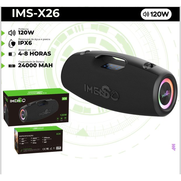 CAIXA DE SOM IMENSO X26 120W | GRUPO YMA