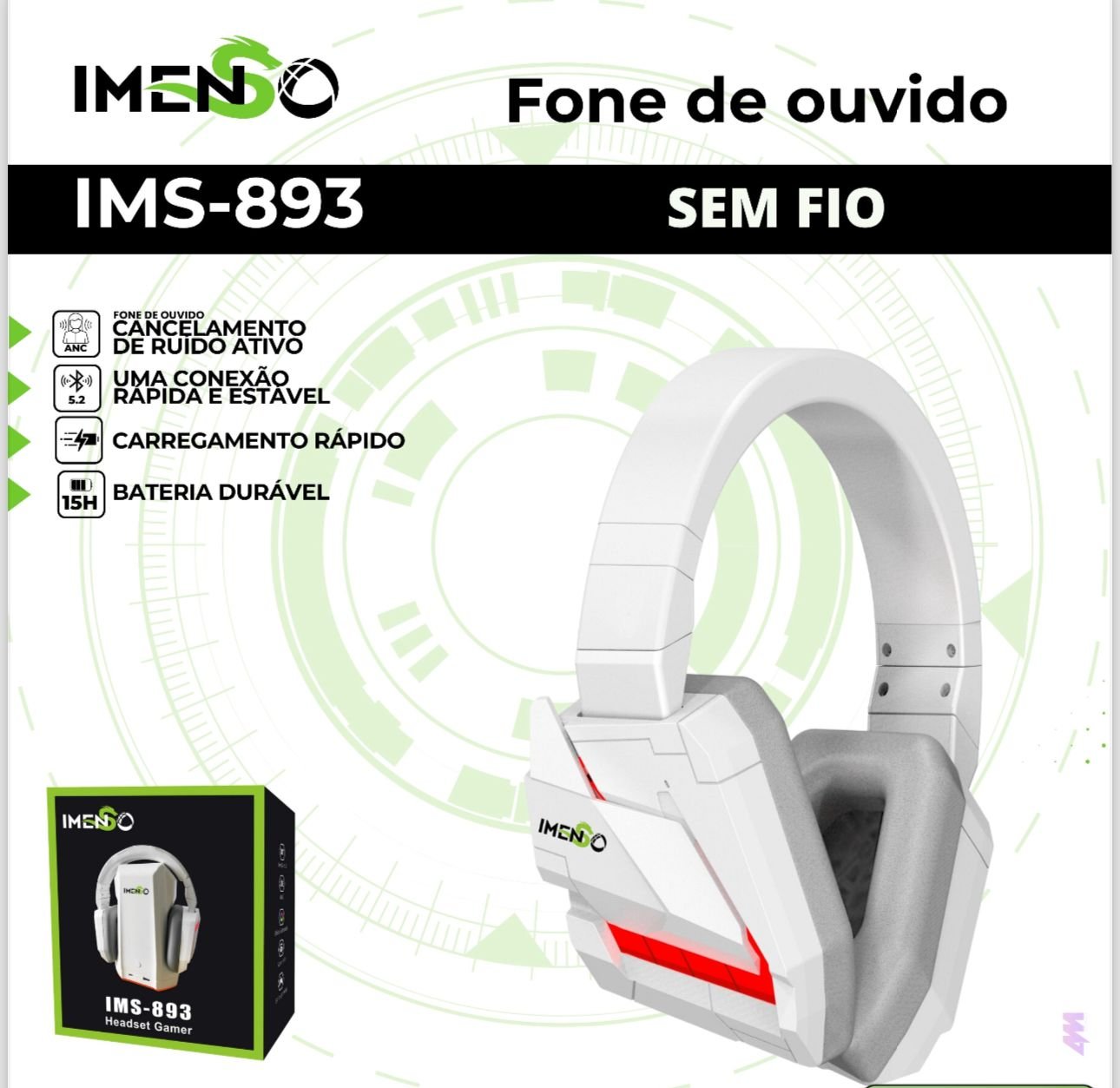 FONE DE OUVIDO GAMER IMENSO IMS-893 | GRUPO YMA