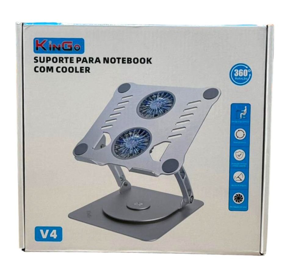 SUPORTE PARA NOTEBOOK COM COOLER KINGO V4 | GRUPO YMA