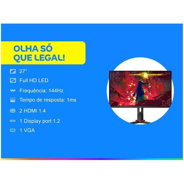 Monitor Gamer AOC G2 Hero 27” LED Widescreen - Full HD HDMI VGA IPS ...
