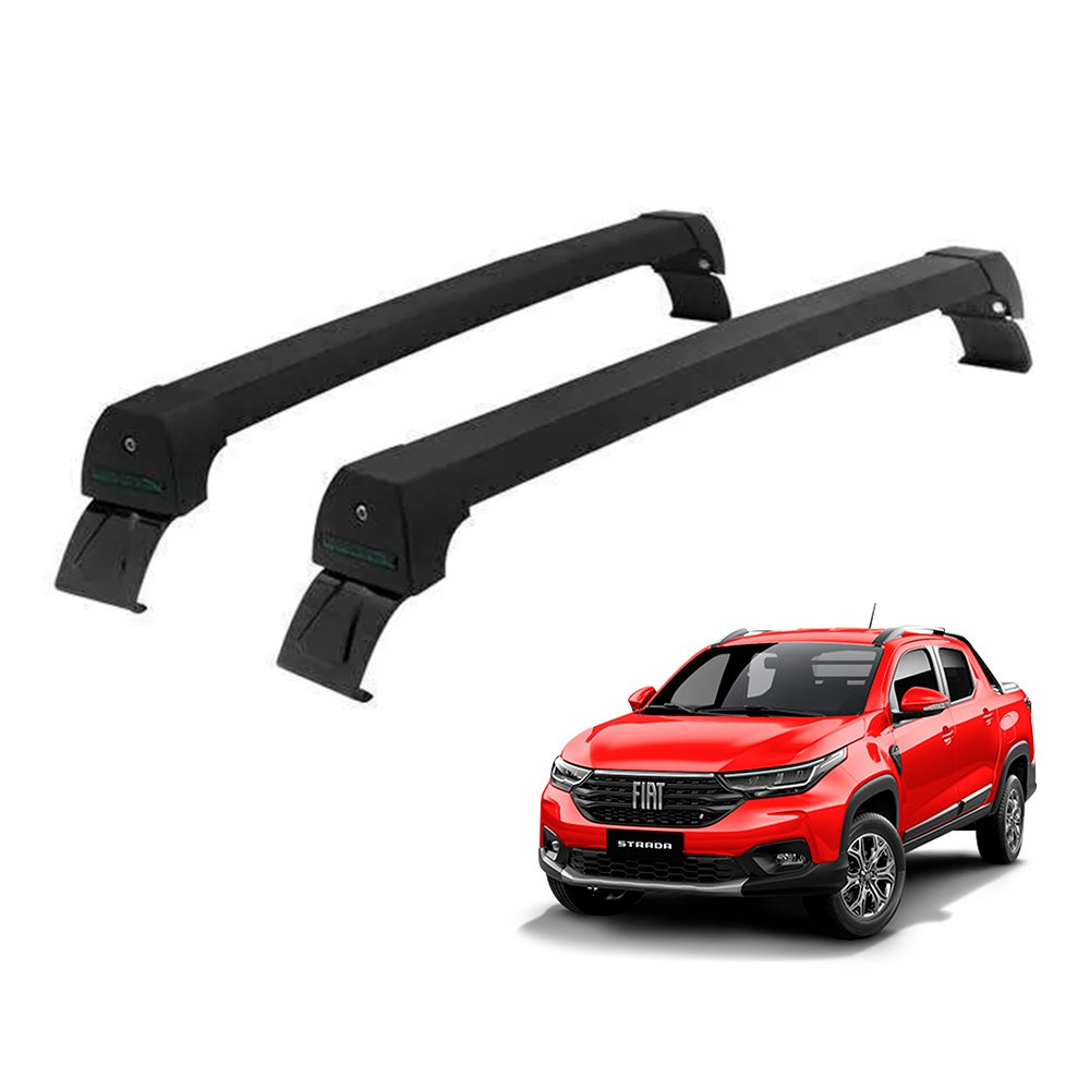RACK LONG LIFE SPORT ALUM. PRETO P/ FIAT STRADA CABINE DUPLA S ...