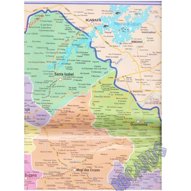 Mapa Grande São Paulo E Baixada Santista Político, Rodoviário e ...
