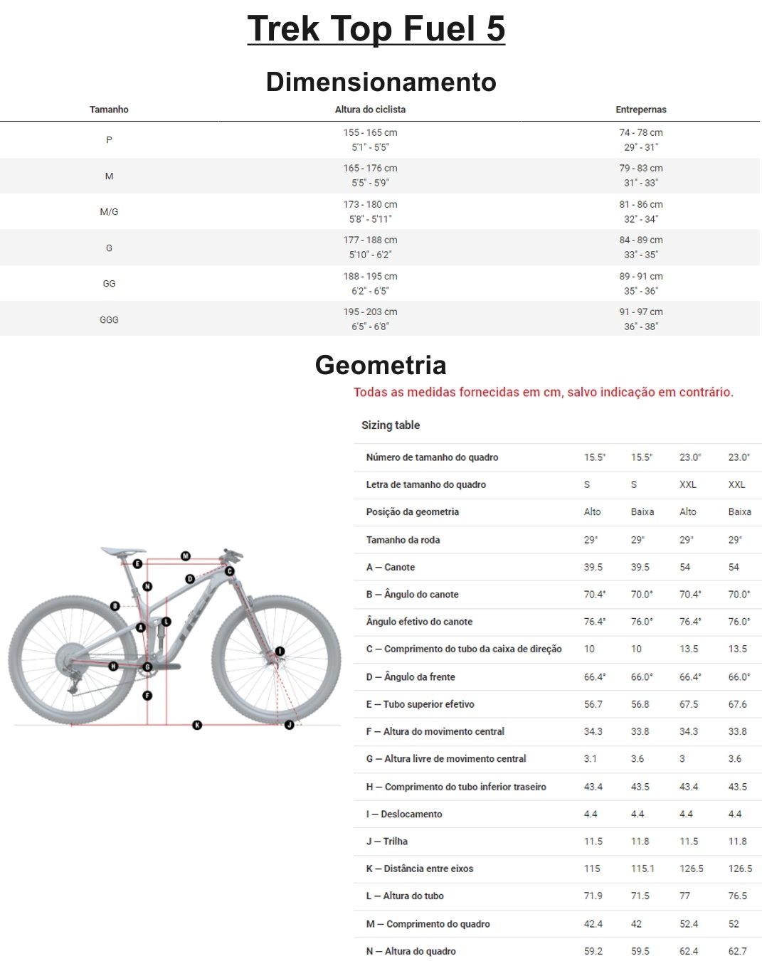 Bicicleta Trek Top Fuel 5 3ª Geração Laranja | Tech Team Bikes
