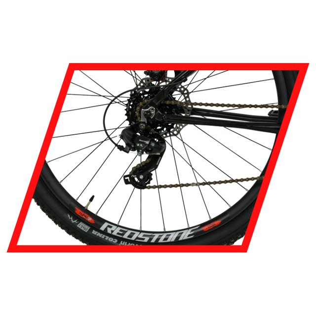 Bicicleta Redstone Taipan 3X8V Preto Fosco/Vermelho/Branco 2022 | Tech ...