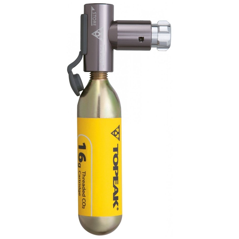 Bomba Inflador Topeak AirBooster CO2 + Refil 16 gramas - TAB-1 | Tech Team Bikes