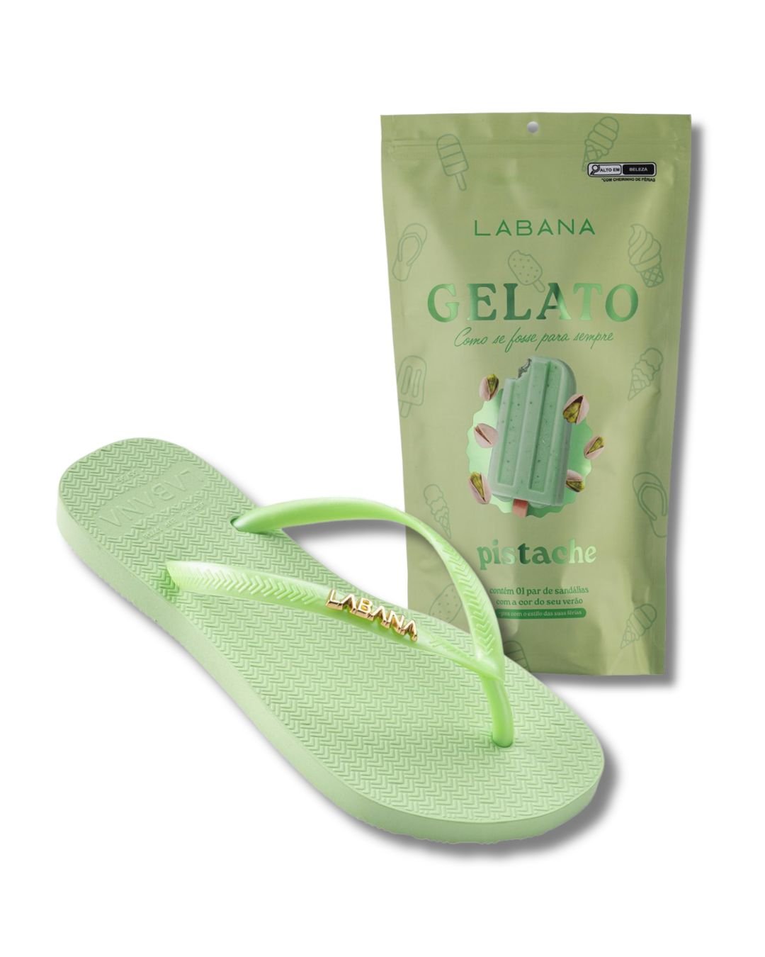 Sandália de dedo Gelato + Pin colecionável | Pistache | LABANA
