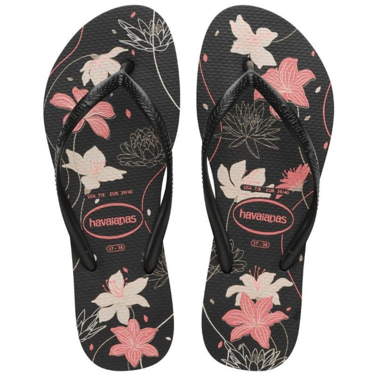 Chinelo Feminino de Dedo Havaianas Slim Flores | Feira de Calçados