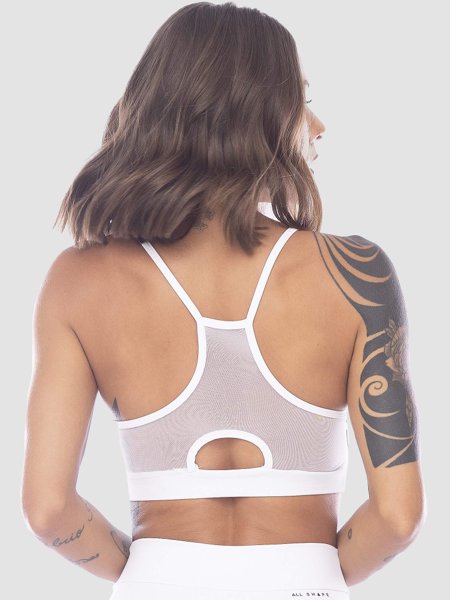 Top com as Costas em Tela - Branco | All Shape ® Oficial