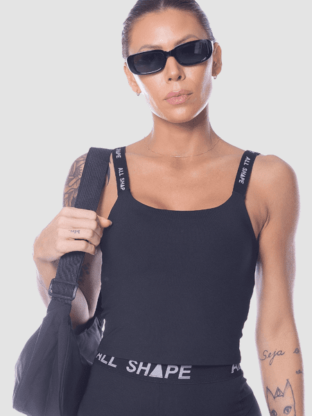 Regata com Elástico ALL SHAPE - Preto | All Shape ® Oficial