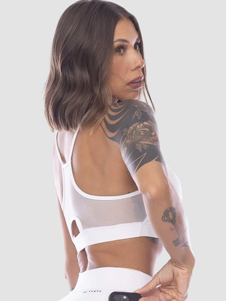 Top com as Costas em Tela - Branco | All Shape ® Oficial