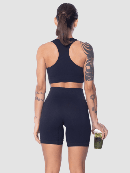 Conjunto SEAMLESS Canelado Preto | All Shape ® Oficial