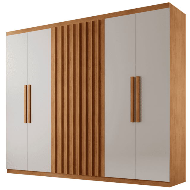 Guarda-roupa de Casal Ripado 100% MDF 1,80m | Luna Móveis