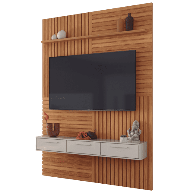 Painel Ripado para TV de 70" 1,77m(L) X 2,50m(A) | Luna Móveis