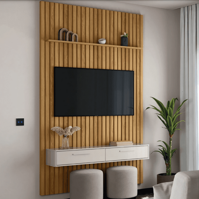 Painel Ripado Slim 1,48m(L) x 2,07m(A) para TV de 70" | Luna Móveis