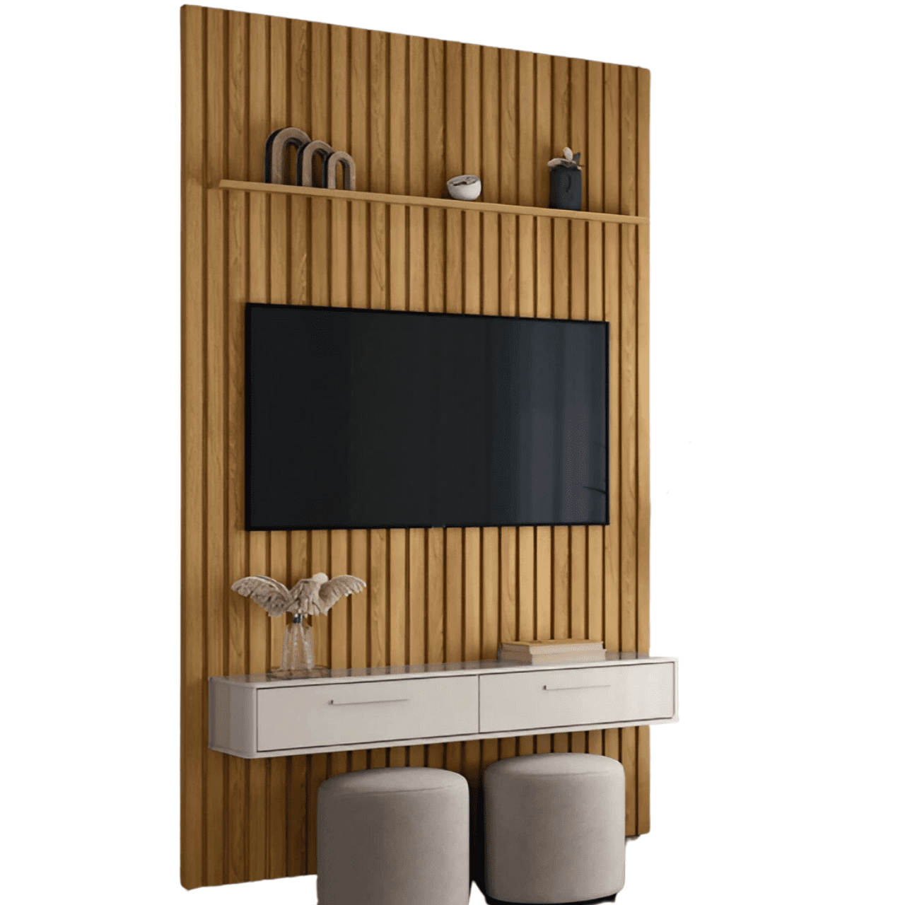 Painel Ripado Slim 1,48m(L) x 2,07m(A) para TV de 70" | Luna Móveis