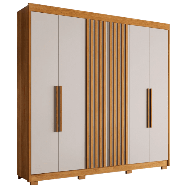Guarda-roupa de Casal Ripado 100% MDF 2,40m | Luna Móveis