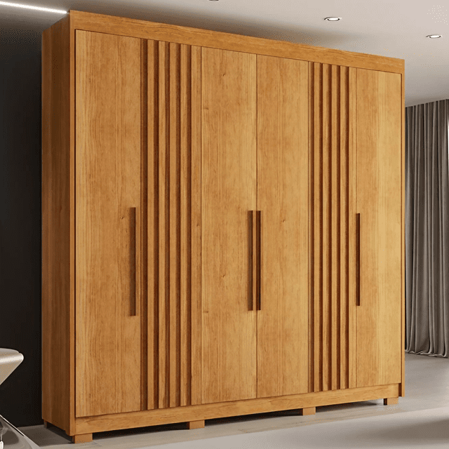Guarda-roupa de Casal Ripado 100% MDF 2,40m | Luna Móveis