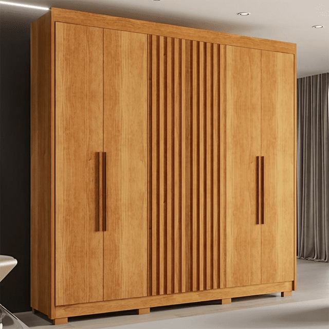 Guarda-roupa de Casal Ripado 100% MDF 2,40m | Luna Móveis