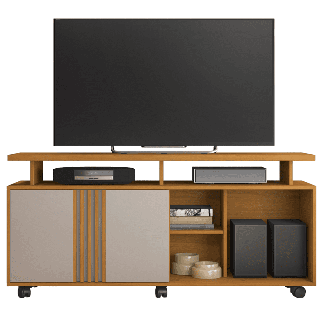 Rack Ripado e com Rodinhas para TV de até 55" | Luna Móveis